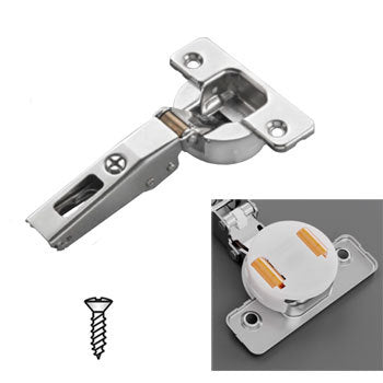 1/2" Overlay Soft Close Hinge & Base Plate - 105° Opening - U Bore Typ ...